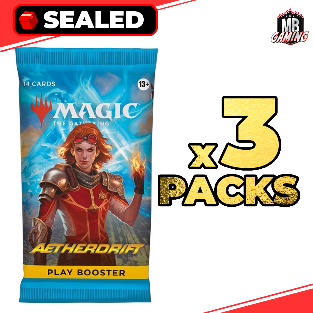 Magic The Gathering: Aetherdrift Play Booster Pack (x3) — mojobreakgaming